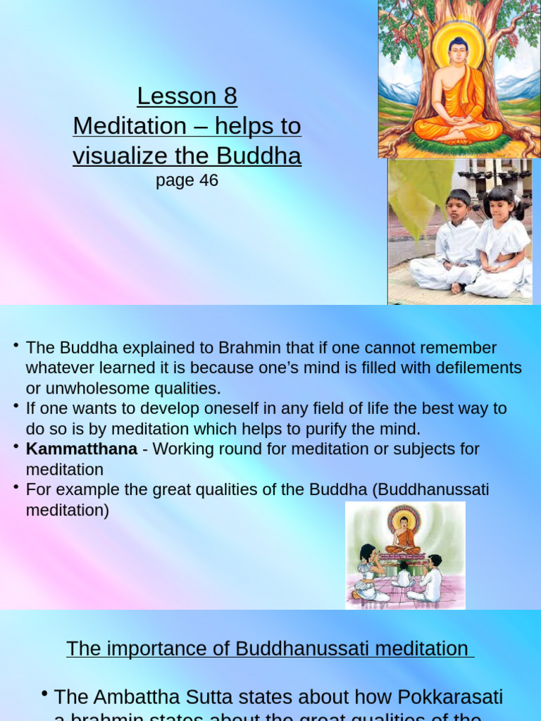 T1 G8 L8 Meditation - Visualize The Buddha | PDF | Buddhist Meditation | Yoga