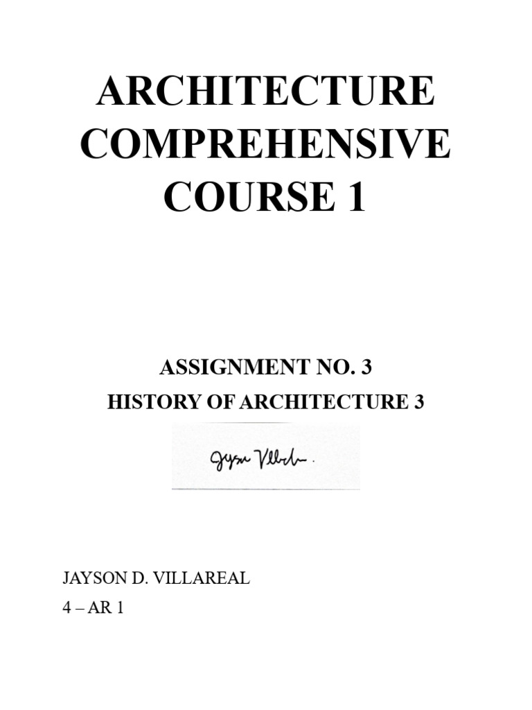 4AR1_ASSIGNMENT#3_COMPREHENSIVE COURSE 1_VILLAREAL_JAYSON | PDF | Vault (Architecture ...