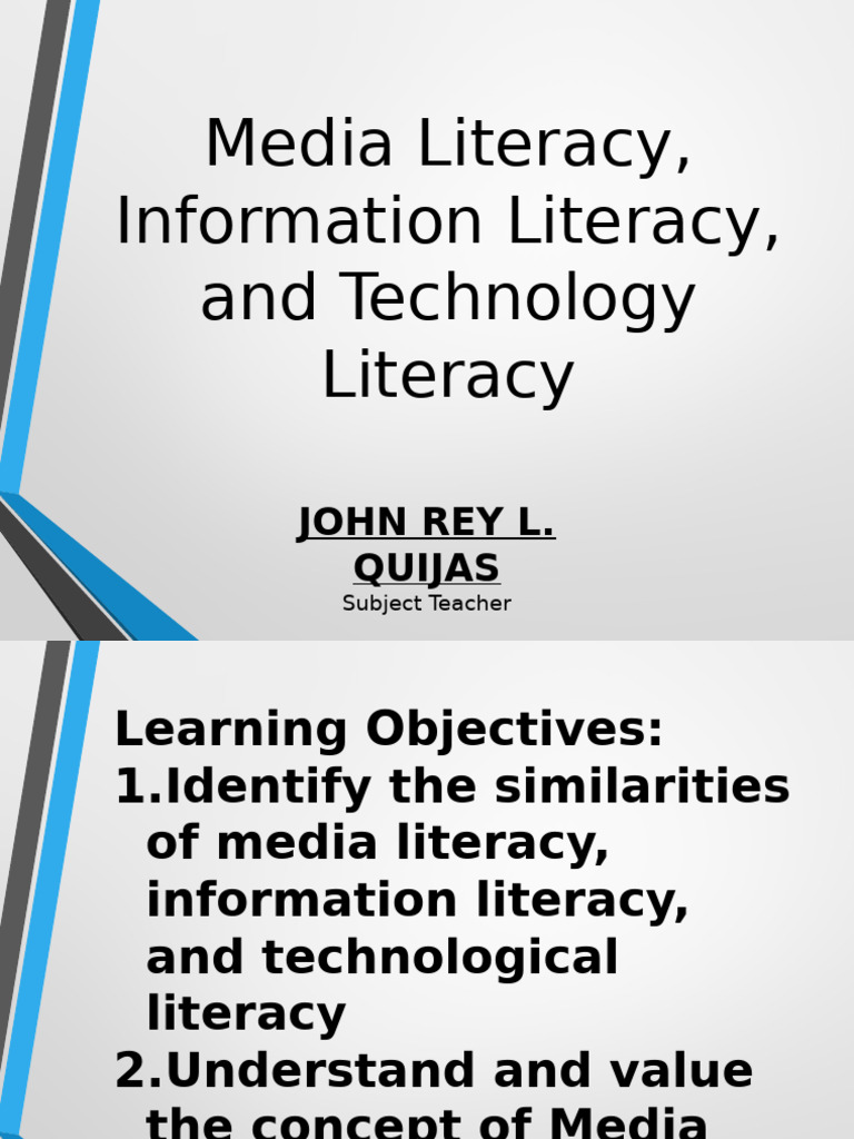 Media, Information, and Technology Literacy | PDF | Information ...