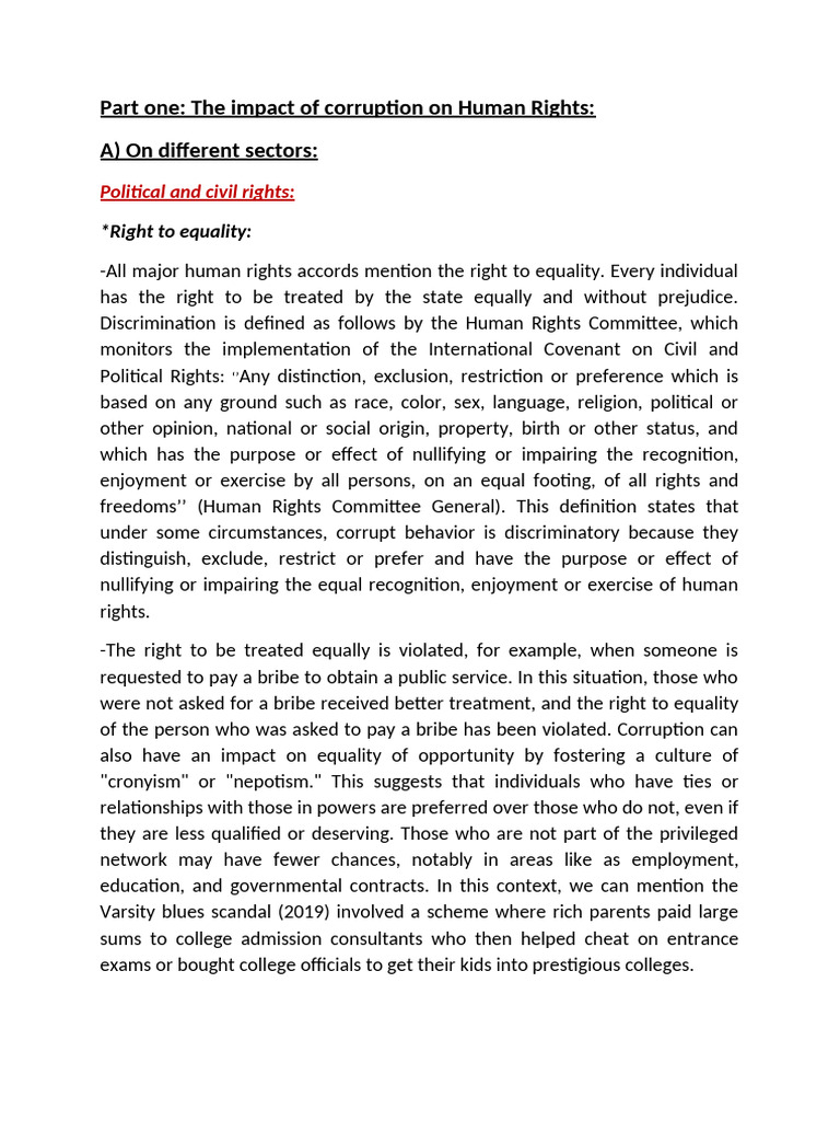 Corruption and Human Rights | PDF | Corruption | Bribery