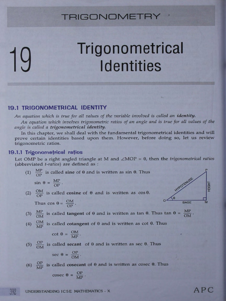 Chapter-19 Trigonometrical Identities | PDF