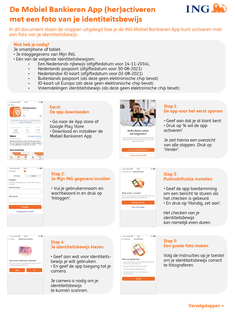ING Mobiel Bankieren App Activeren Met Je Id Met Foto NL | PDF