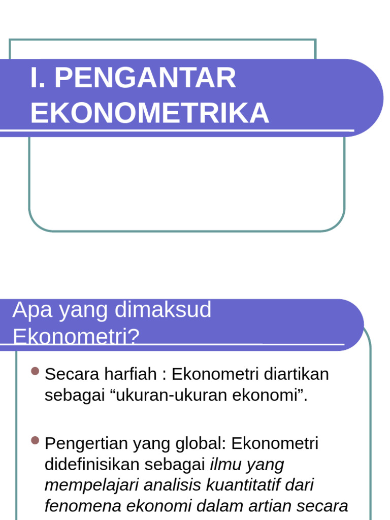 Pengenalan Ekonometri dan Metodologinya | PDF | Bisnis | Ilmu Sosial