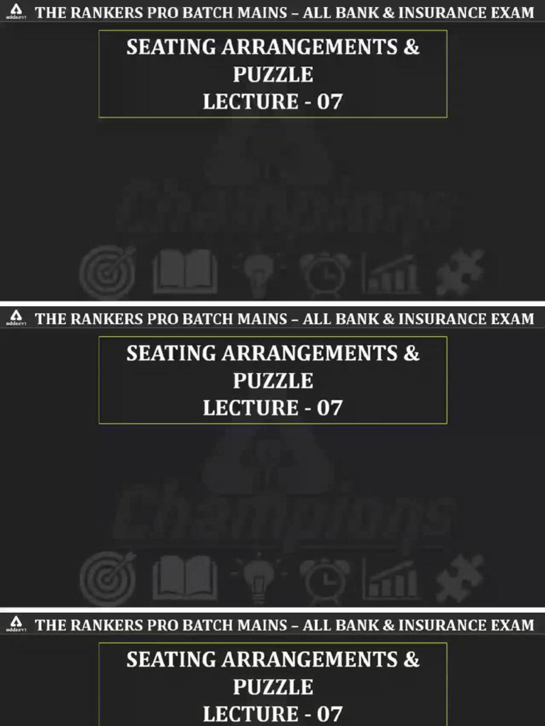 High Level Puzzle & Seating Arrangement | PDF