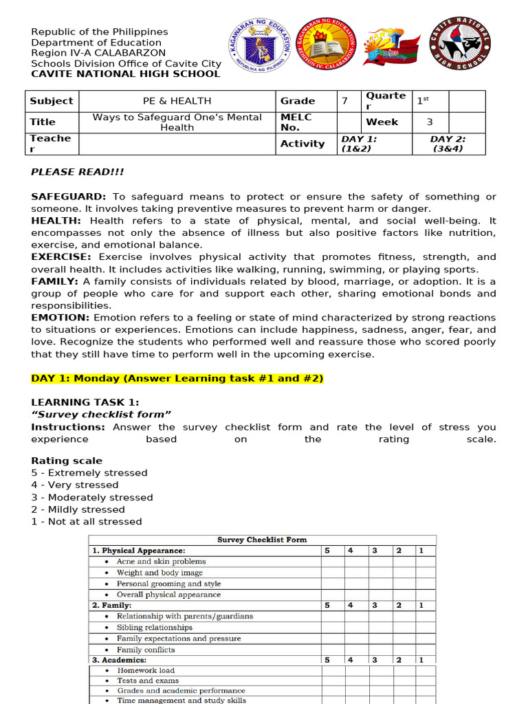 LEARNING-ACTIVITY-SHEETS-IN-PE-HEALTH | PDF | Emotions | Psychological Concepts