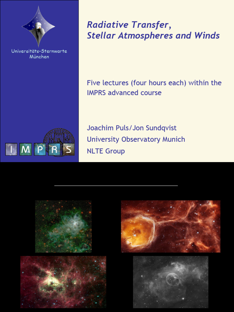 Radiative Transfer in Stellar Atmospheres | PDF | Stars | Sun