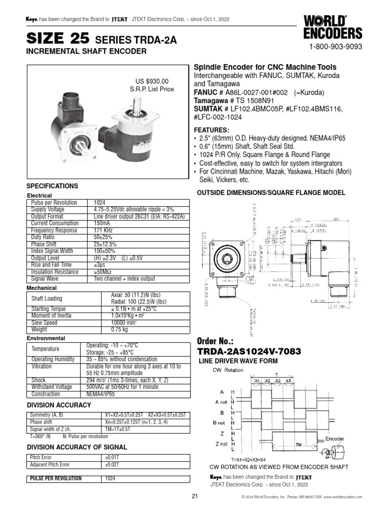TRDA - 2A Spindle Encoder | PDF | Electricity | Electrical Engineering