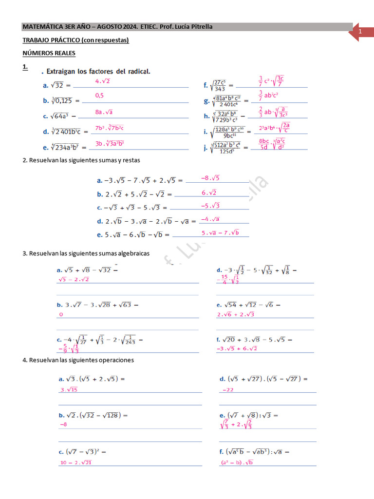 Matemática 3er Año 2024 (Último) | PDF | Factorización | Análisis ...