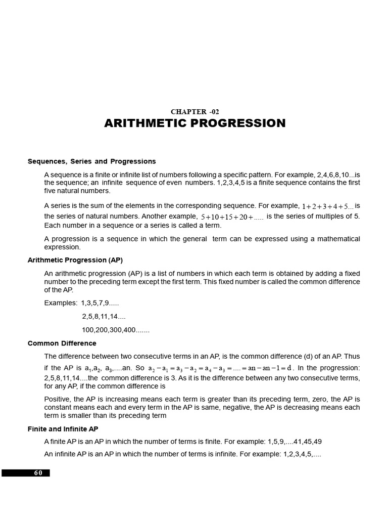 Arithmetic Progressions (CN) | PDF | Sequence | Numbers