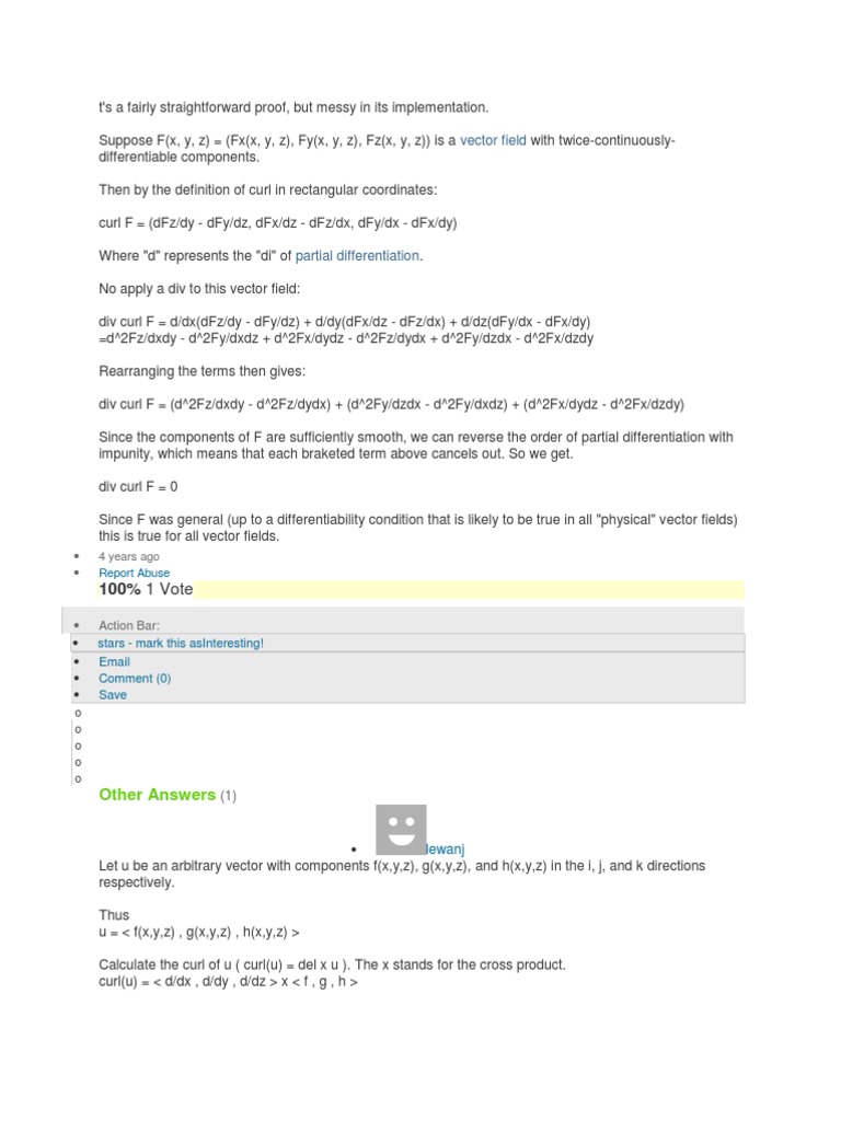 Div of Curl Is 0 | PDF