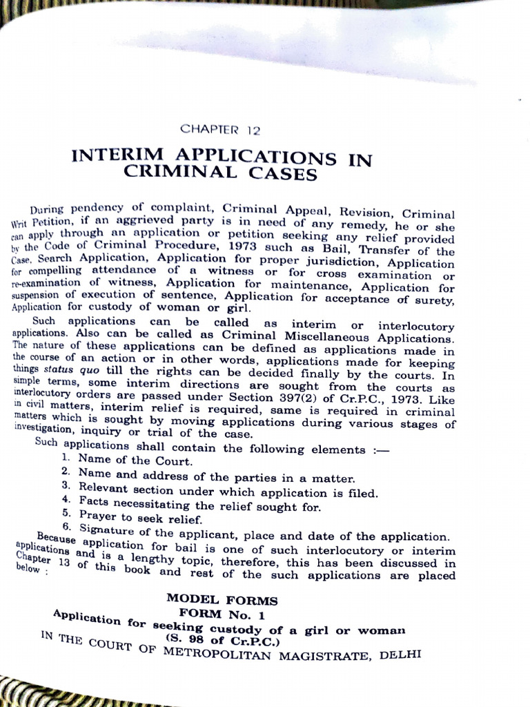 Interim Application, Bail Application | PDF | Bail | Criminal Procedure ...