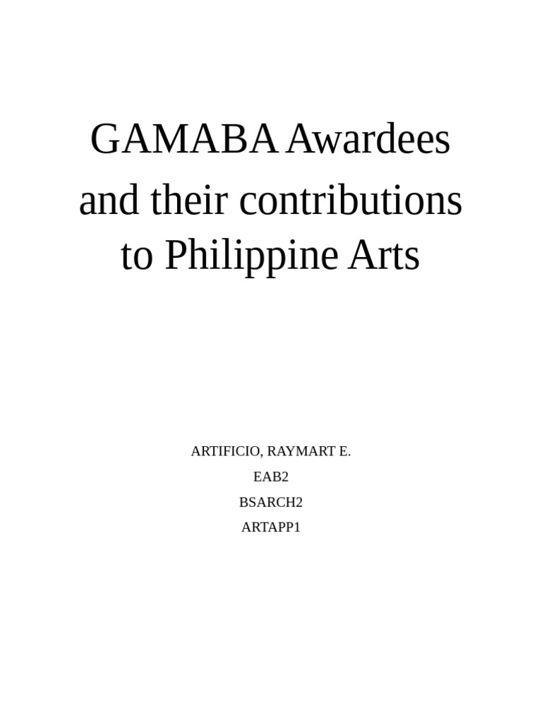 GAMABA Awardees | PDF | Weaving | Philippines