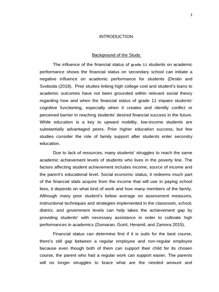 Sample Format (Chapter 1) | PDF | Poverty | Poverty & Homelessness