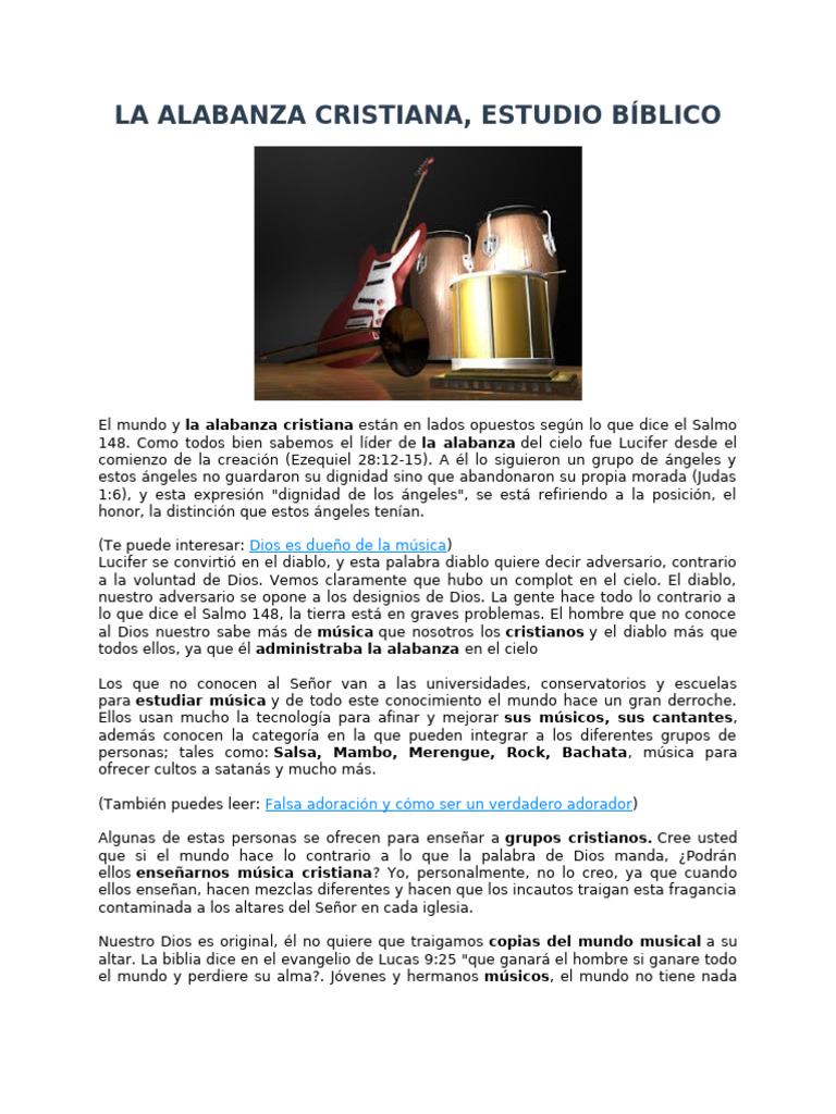 La Alabanza Cristiana en la Biblia | PDF | Salmos | David