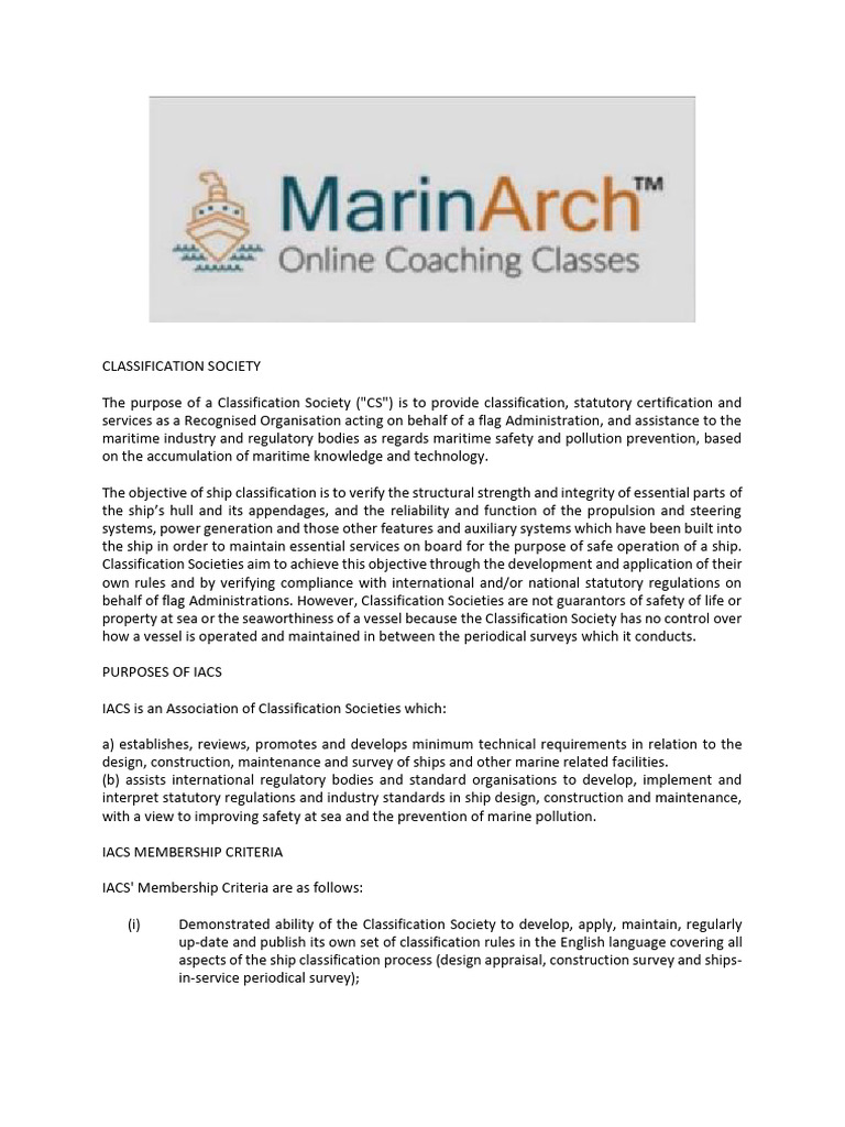 Classification Societies and IACS Overview | PDF | Shipping