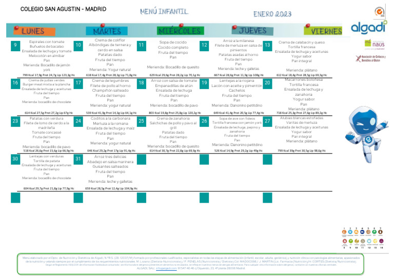 Menu B01 | PDF | Dietético | Alimentos