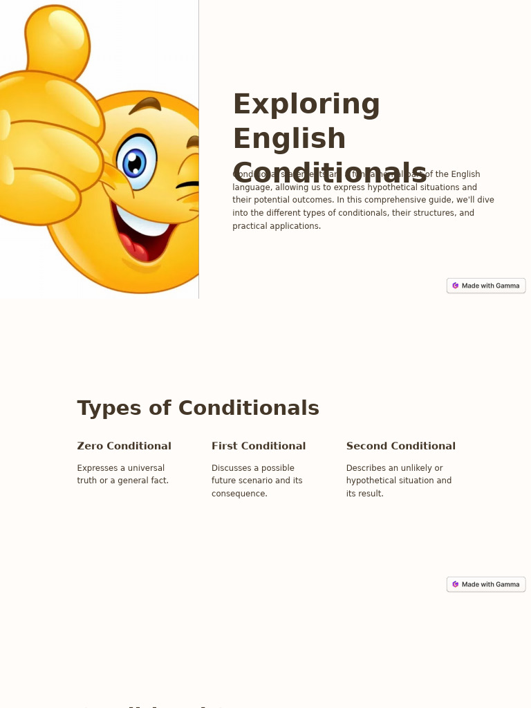 Exploring English Conditionals | PDF | Grammar | Linguistics