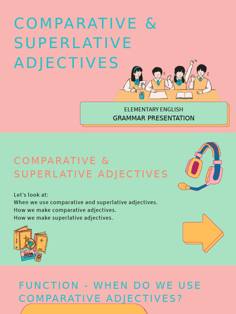 English Comparative and Superlative Adjectives Education Presentation ...