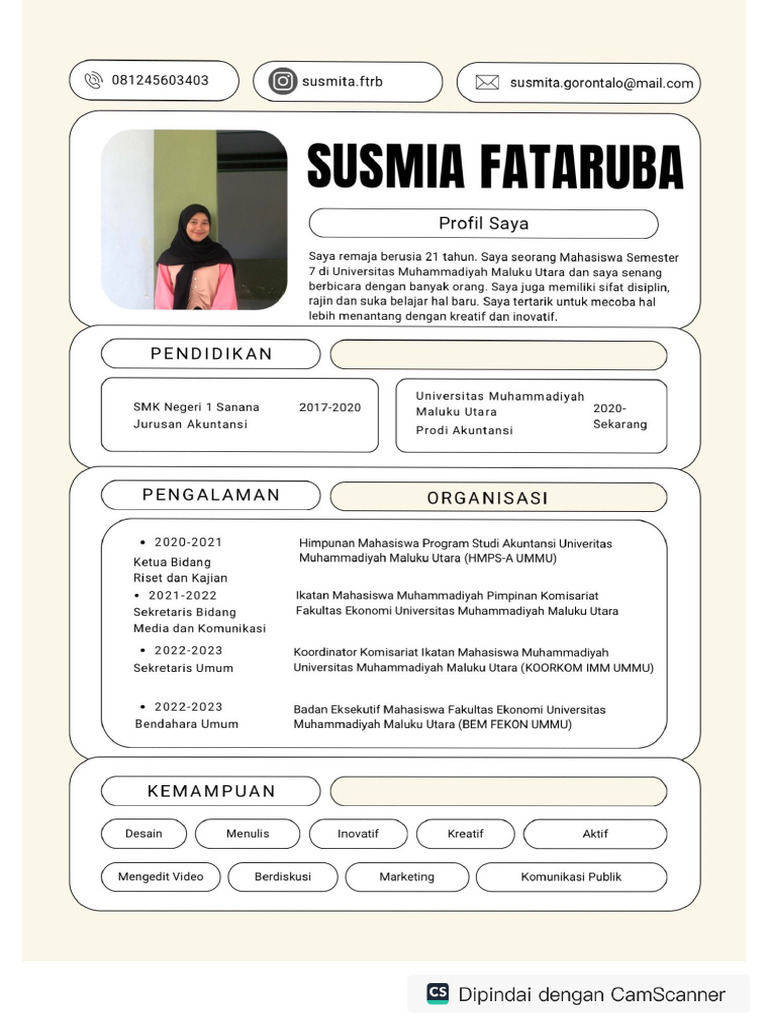 CV - Susmita Fataruba - Maluku Utara | PDF