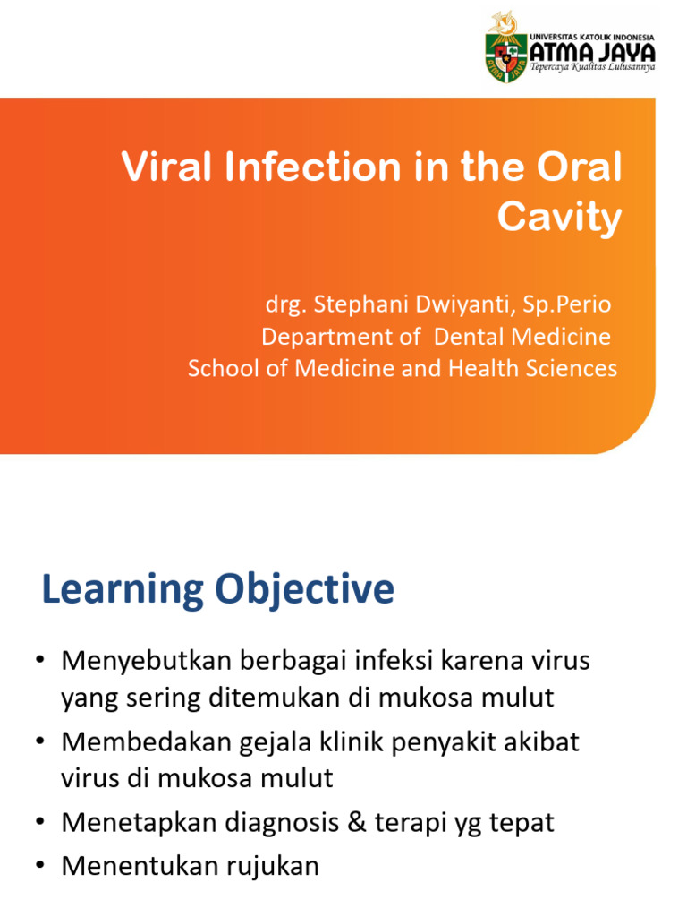 Viral Infection in the Oral Cavity | PDF | Diseases And Disorders | Clinical Medicine