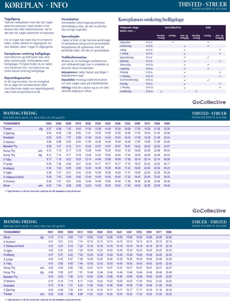 Thisted - Struer - Køreplan K24 & Gyldig Fra 10 December 2023 Til 14 ...