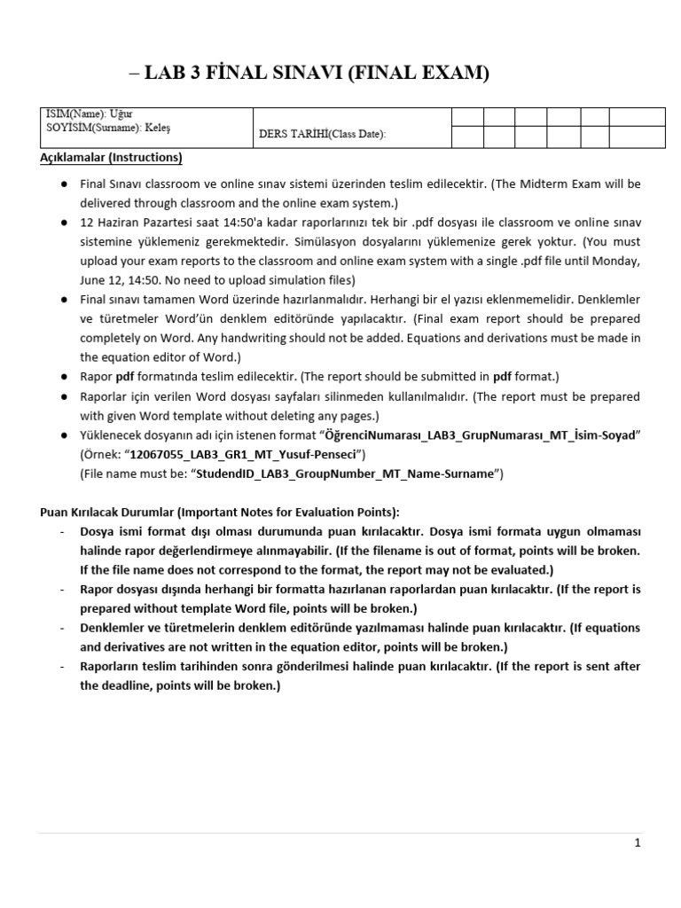 LAB3 GR1 Final Ugur-Keles | PDF