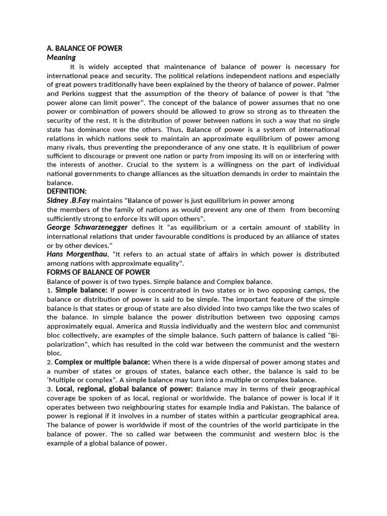 balance of power | PDF | Arbitration | United Nations Security Council
