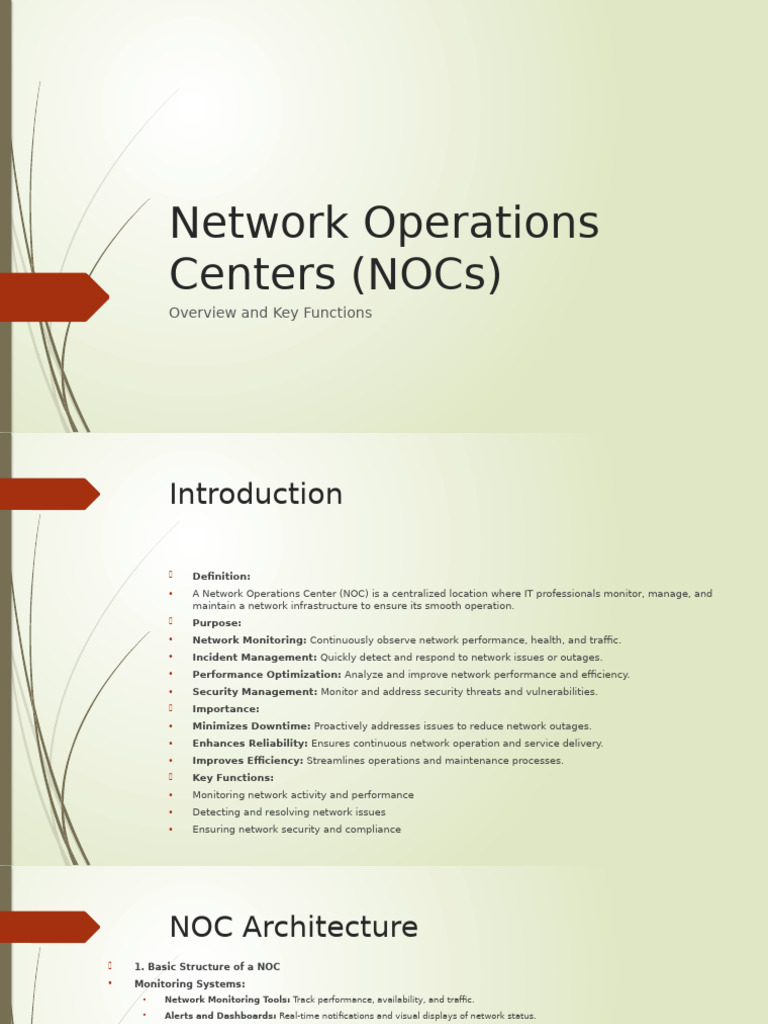 Network Operations Centers (Nocs) : Overview and Key Functions | PDF ...