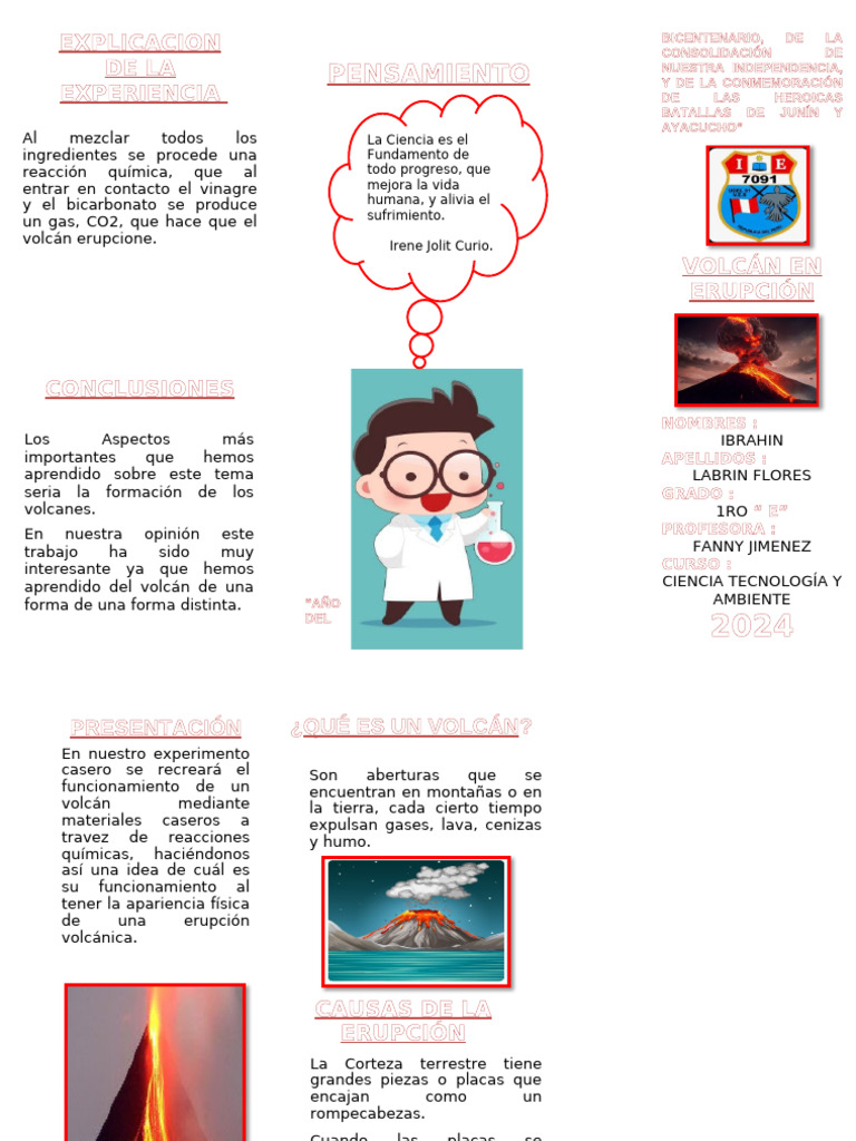 triptico el volcan | PDF | Volcán | Tipos de erupciones volcánicas