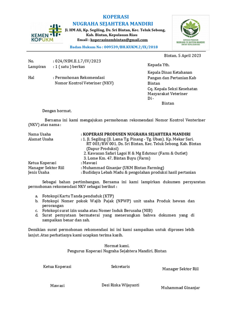 Surat NKV Update | PDF