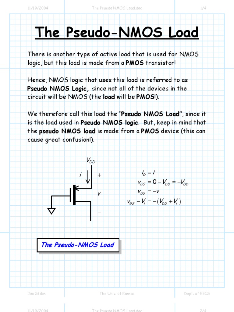 Pseudo NMOS Logic Overview | PDF | Technology & Engineering