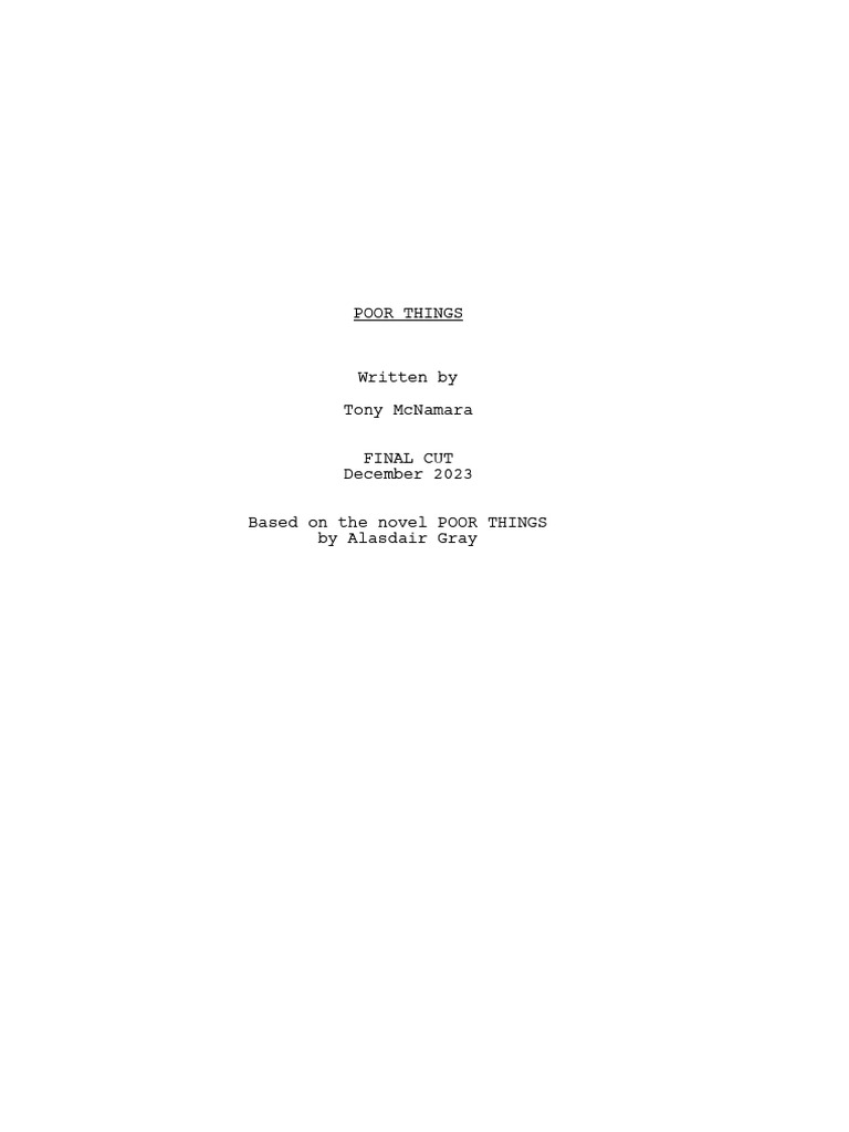 Poor Things 2023 Screenplay | PDF