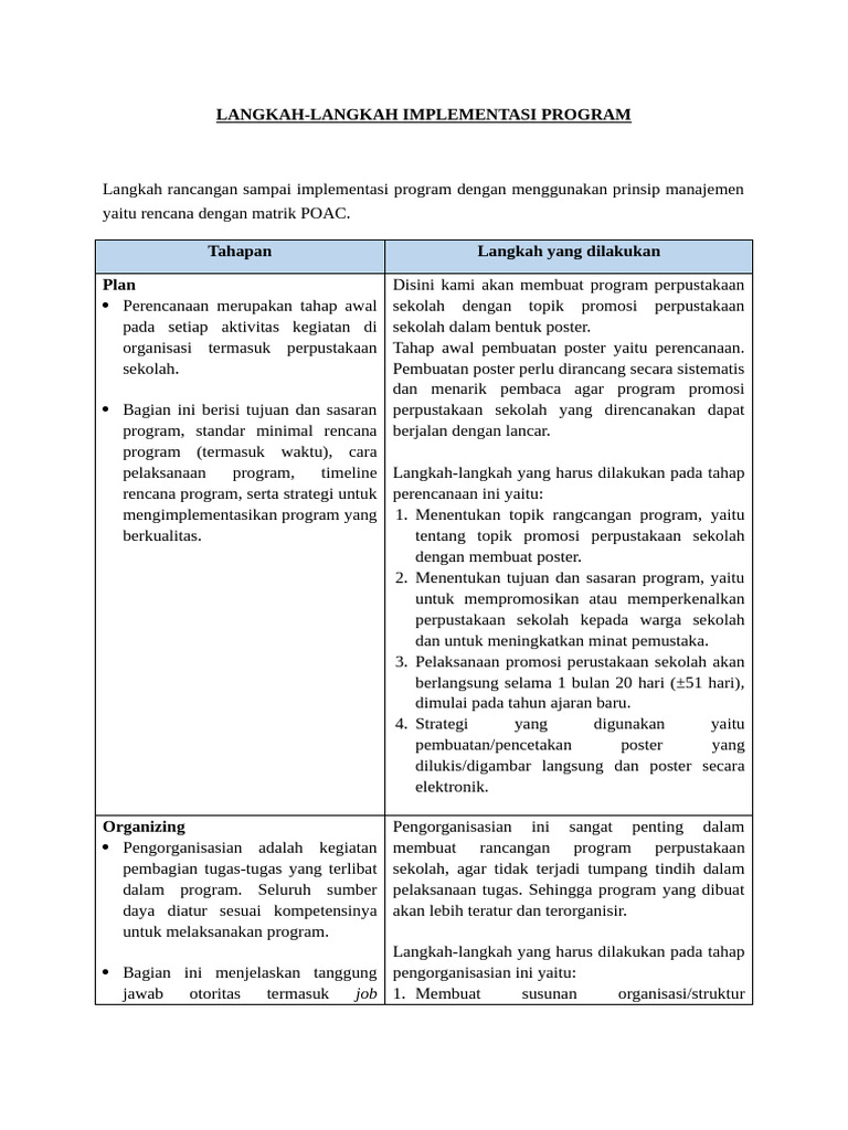Langkah-Langkah Implementasi Program Dengan Prinsip POAC | PDF