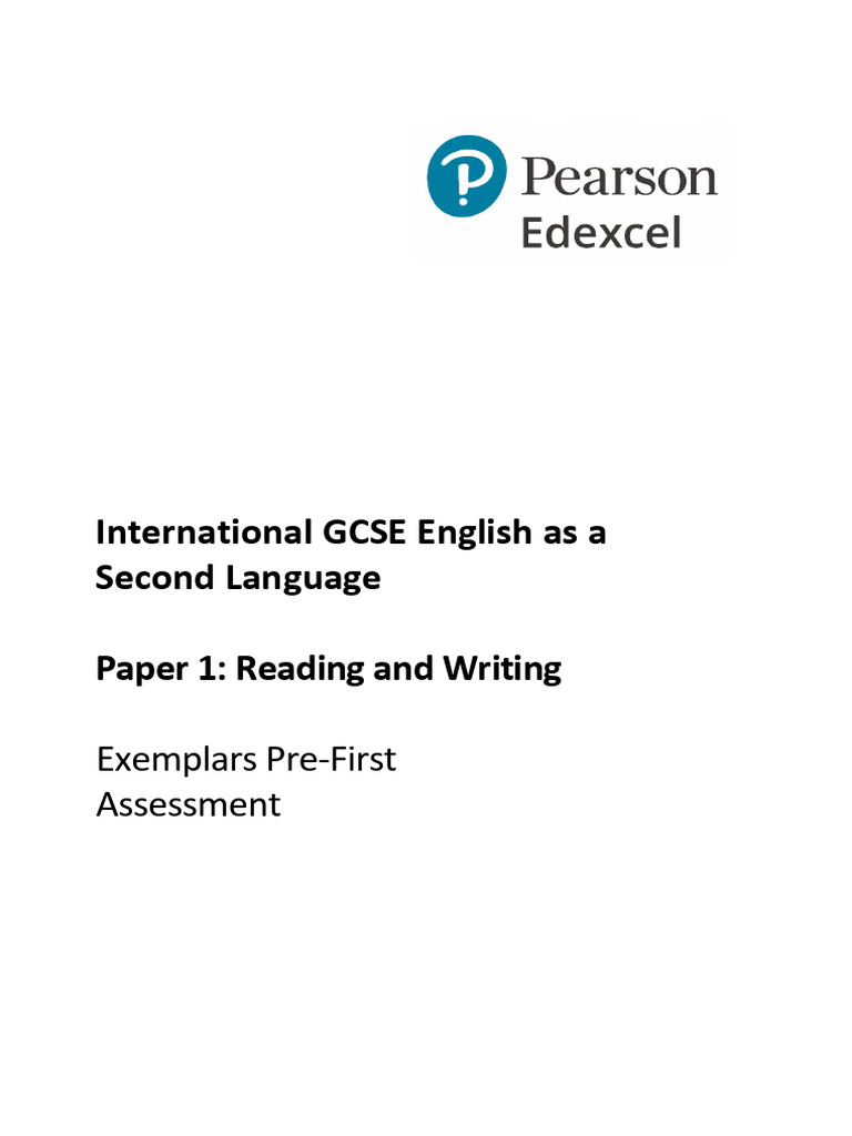 IGCSE ESL Paper 1 Exemplar Responses | PDF | English As A Second Or ...