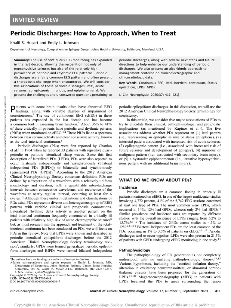 Descargas Periodicas - Husari 2020 | PDF | Epilepsy ...