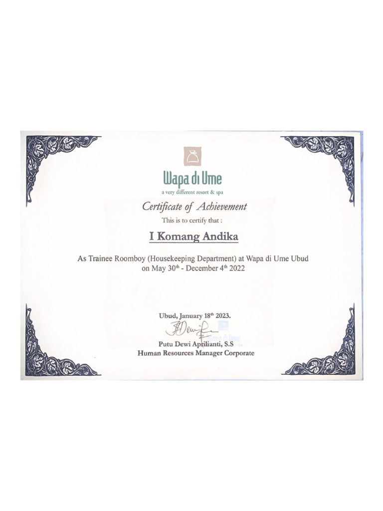 Certificate Trainee | PDF