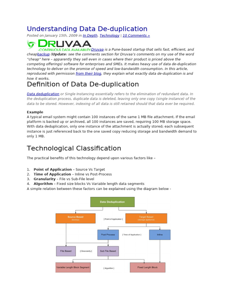 Understanding Data Deduplication Pdf Data Computer Engineering