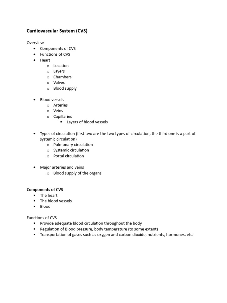 Cardiovascular System Pdf Heart Vein