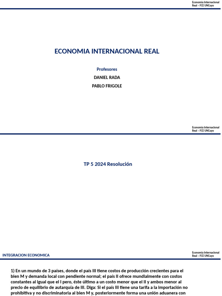 Resolución TP5 2024 | PDF | Integración económica | Arancel