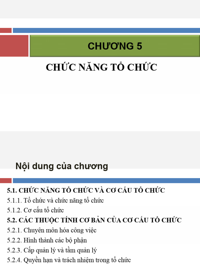 Chuong 5 To Chuc | PDF
