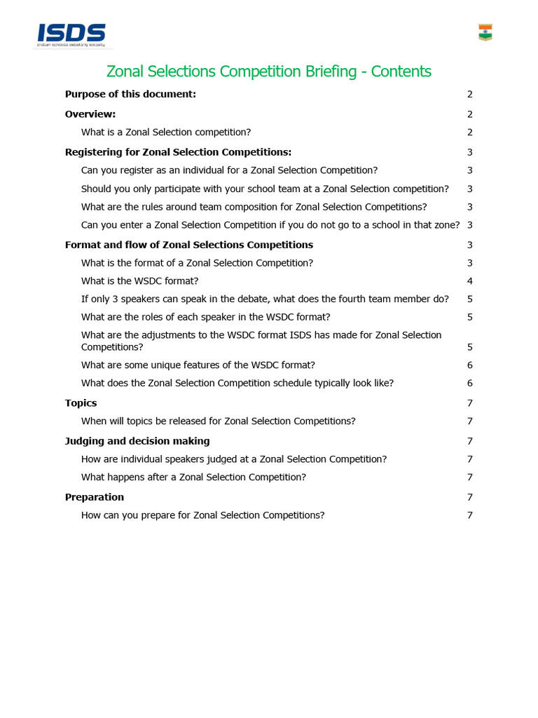 Zonal Selection Guide for Students | PDF | Career & Growth