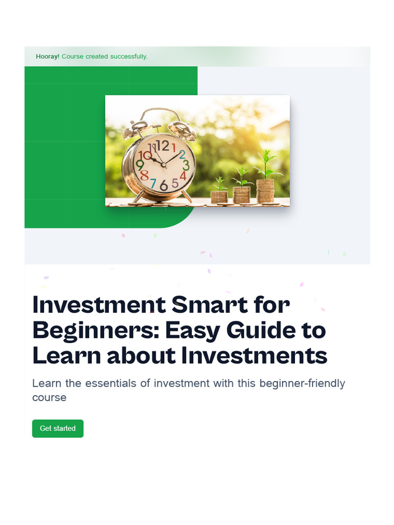 Investment Smart For Beginners Easy Guide To Learn About Investments