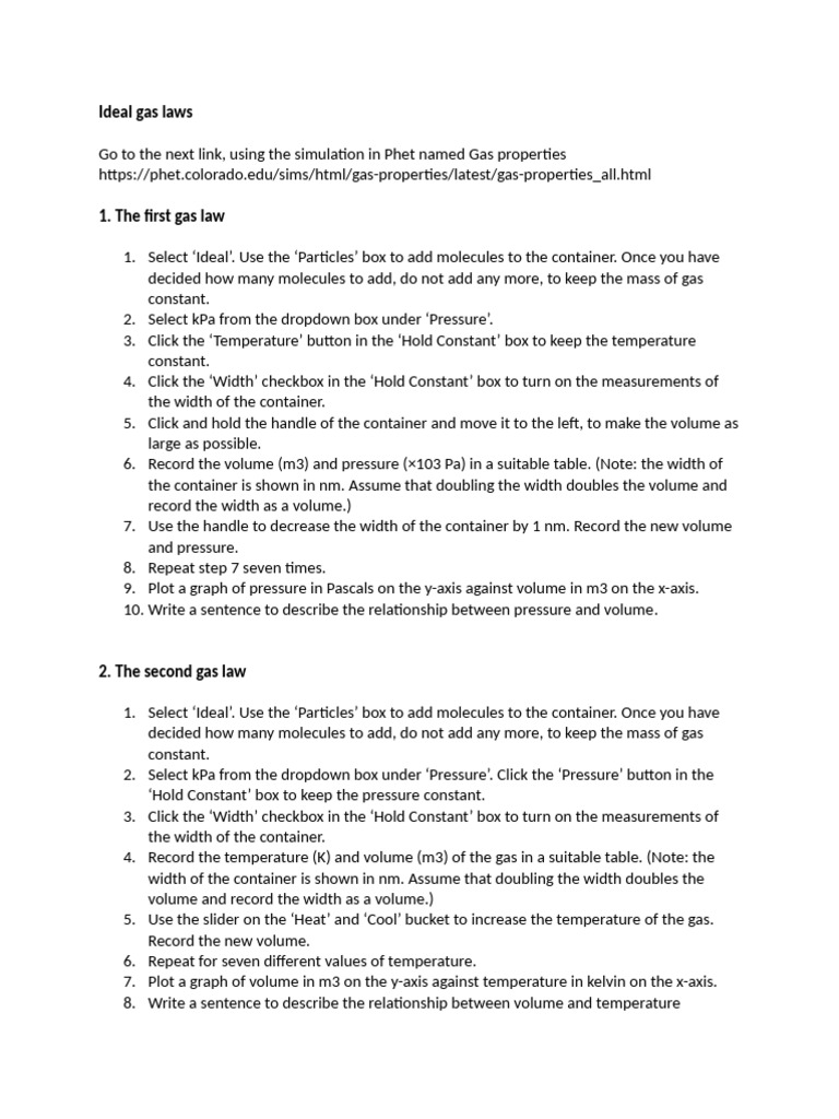 Ideal Gas Laws | PDF | Gases | Temperature
