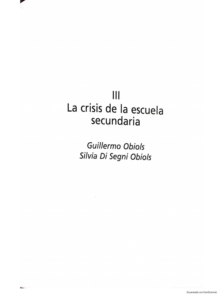 Adolescencia, posmodernidad y escuela- obiols capitulo 3 | PDF