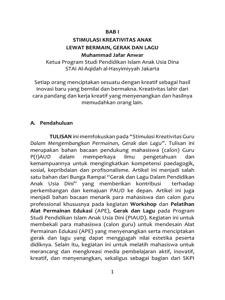 Buku Bunga Rampai Paud | PDF