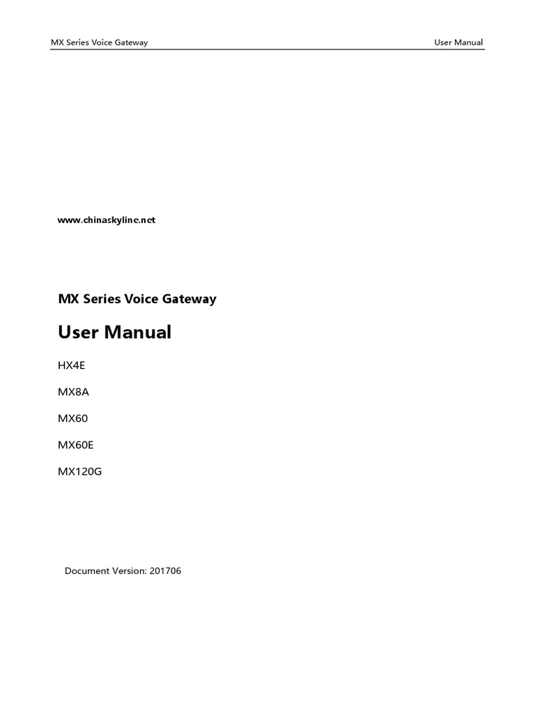 MX Series Voice Gateway User Manual | PDF | Session Initiation Protocol ...