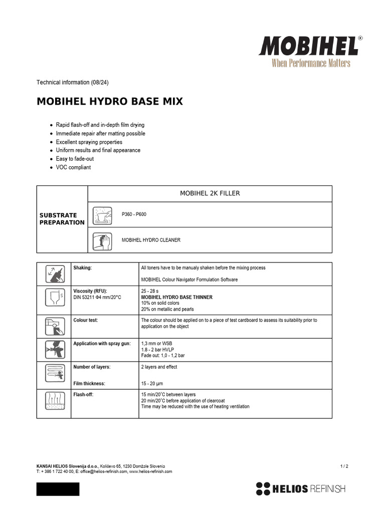 951 en Mobihel Hydro Base Mix | PDF | Paint | Industrial Processes