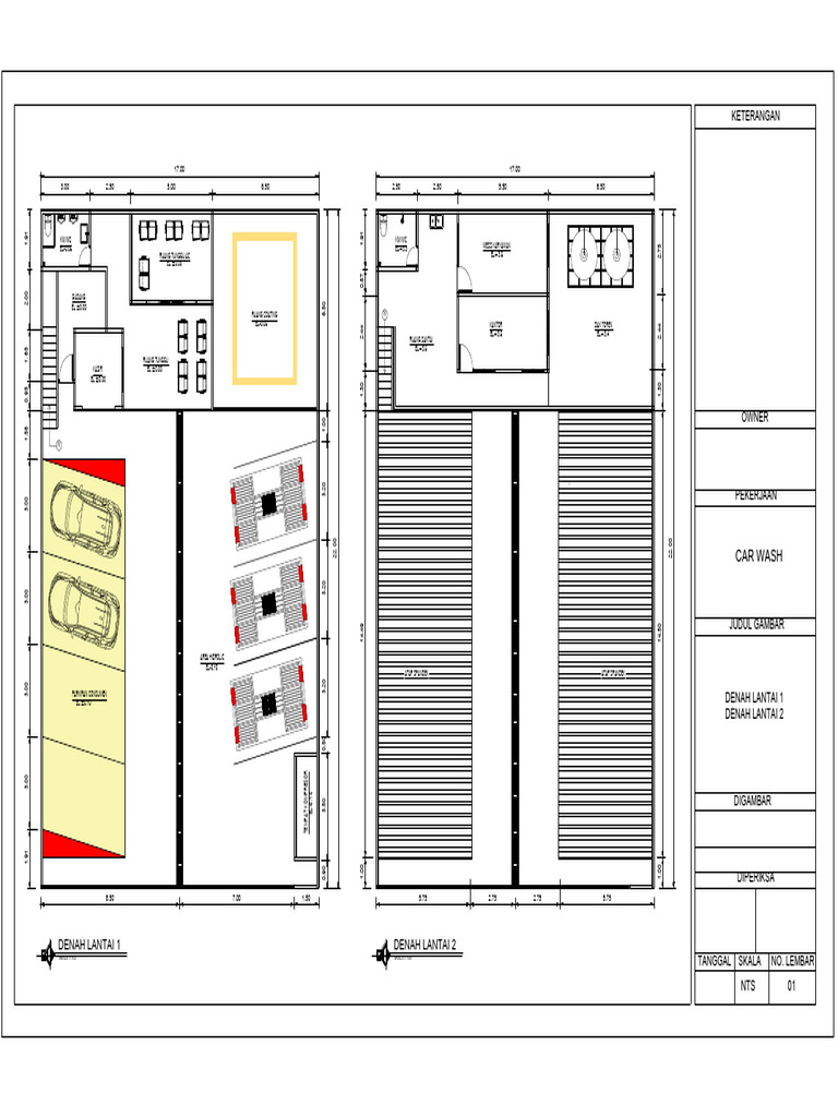 Denah Desain Tempat Cuci Mobil | PDF