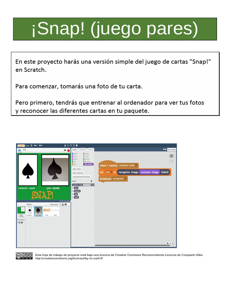 Crea un juego "Snap!" en Scratch | PDF | Scratch (lenguaje de programación)