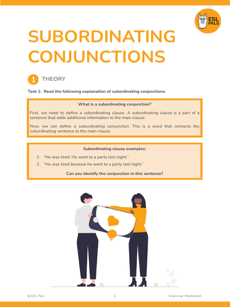 Subordinating Conjunctions Explained | PDF | Clause | Sentence ...